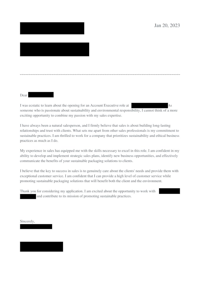 Create your cover letter for your dream job by Thisisme2023 | Fiverr