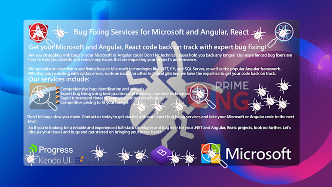 Fix bugs and optimize dot net core and angular apps expert support by Sana_ullah305 | Fiverr