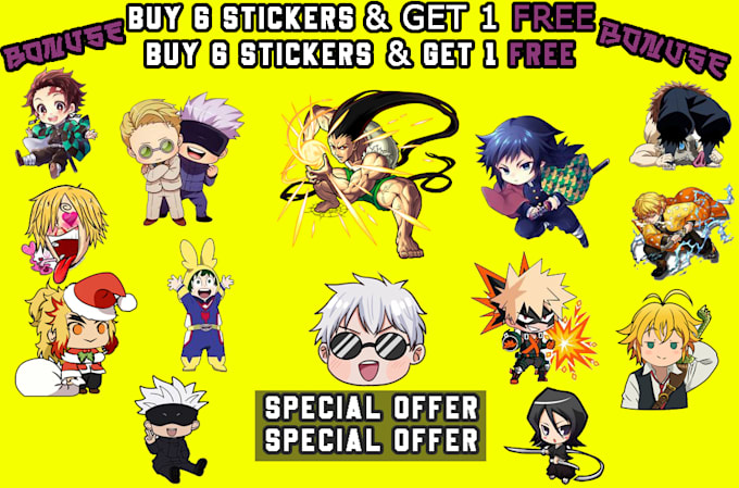 Make a cute anime stickers or chibi in 2h by Boulieroussama | Fiverr