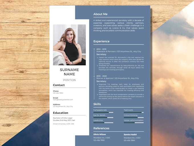Send you one digital resume template by Eazydigitaltemp | Fiverr