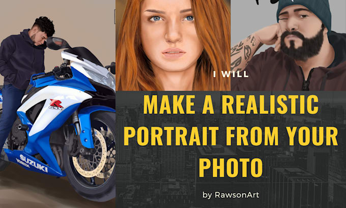 Make a realistic portrait from your photo by Rawsonart | Fiverr