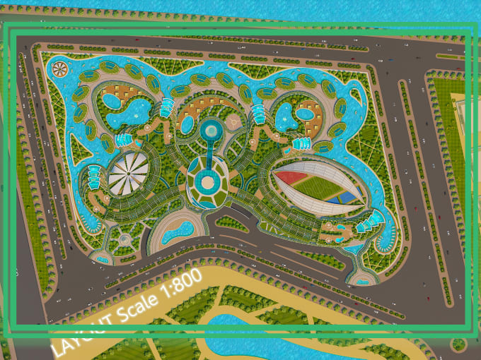 Do 2d,3d site plan, garden, courtyard and landscape design by Mahmoudmgad | Fiverr