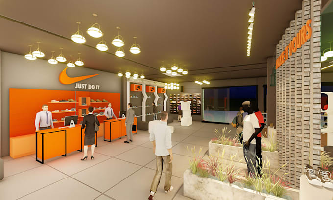 Do interior design and render for retail shops cafe commercial office ...