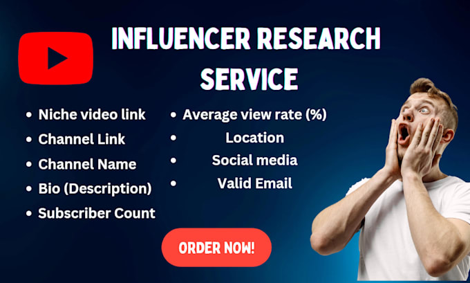Build a contact list of youtube influencers by Ahmad_a4 | Fiverr