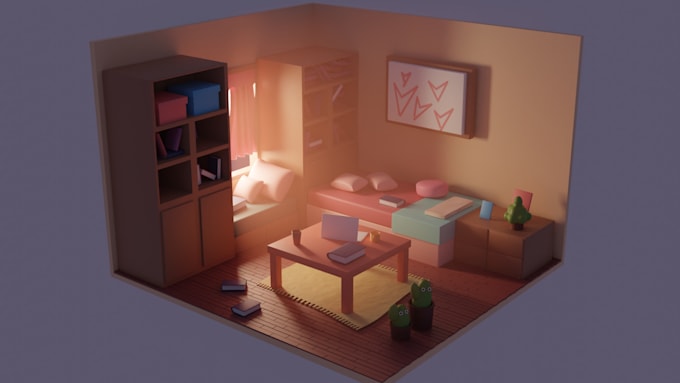 Create pretty 3d isometric room for your game or project by Louigreen ...