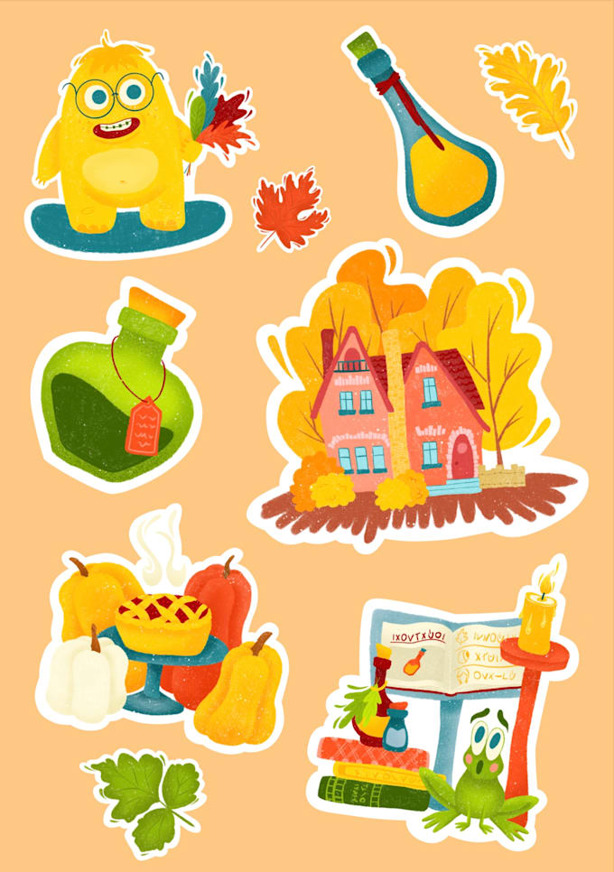 Create a set of stickers based on your topic by Makovka_kate | Fiverr