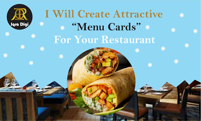 Create attractive menu cards for your restaurant by Iqraaarshad | Fiverr