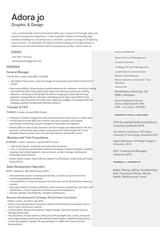 Write a professional resume and cover letter by Soliman_fareed | Fiverr