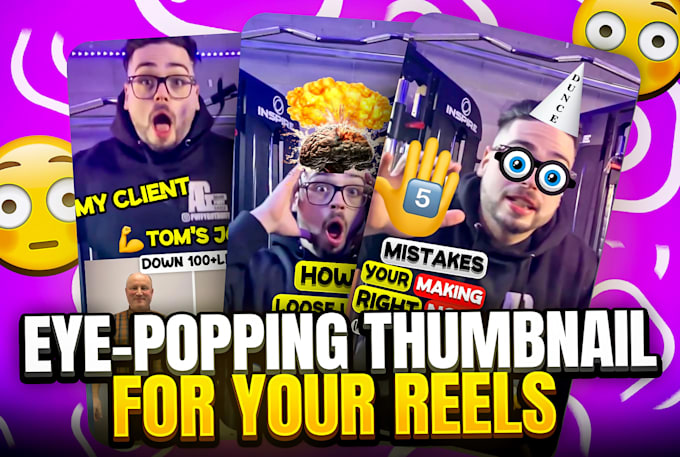 Create eye popping thumbnails for your reels by Milobassethound | Fiverr