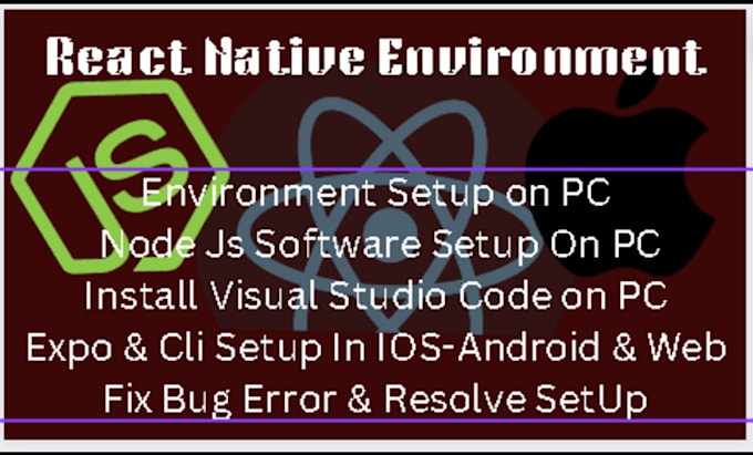 Do set up environment in react native for android and ios by Muhammadazeemp | Fiverr