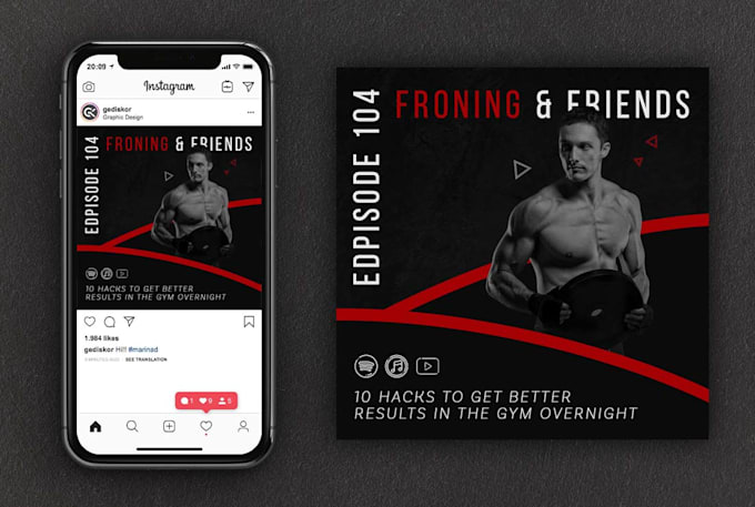 Create professional instagram and facebook post designs for engaging ...