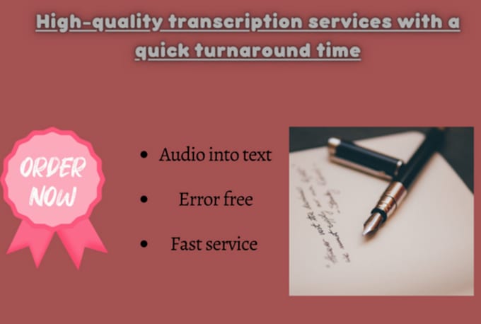 Transcribe audio files into text quickly in 2hours by Joann_writer | Fiverr