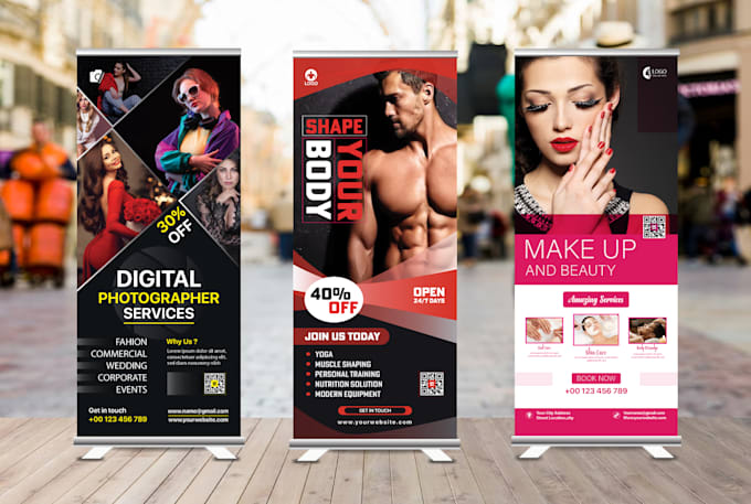 Do roll up banner, event banner, backdrop banner design in 6 hours by ...