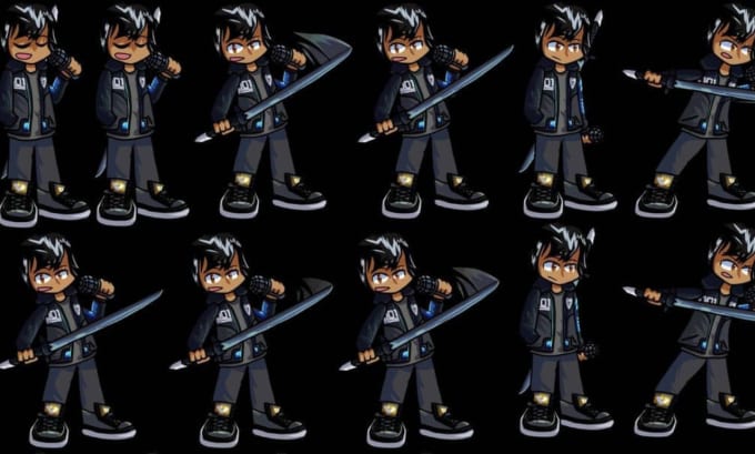 Create 2d sprite sheet, for your pixel art animation, 2d game, 2d ...