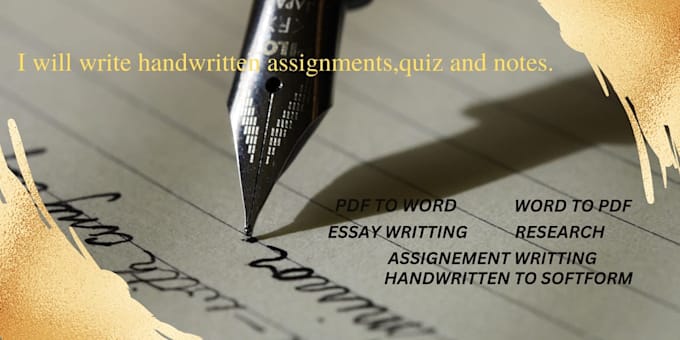 Write handwritten assignments,quiz and notes, retype handwritten docs ...