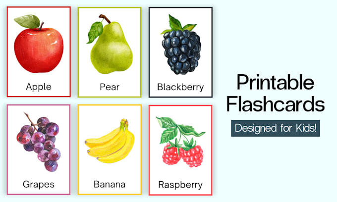 Create unique flashcards designed for kids by Megbecks | Fiverr