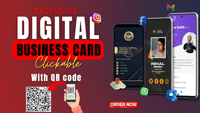 Design you a clickable digital business card with qr code by ...