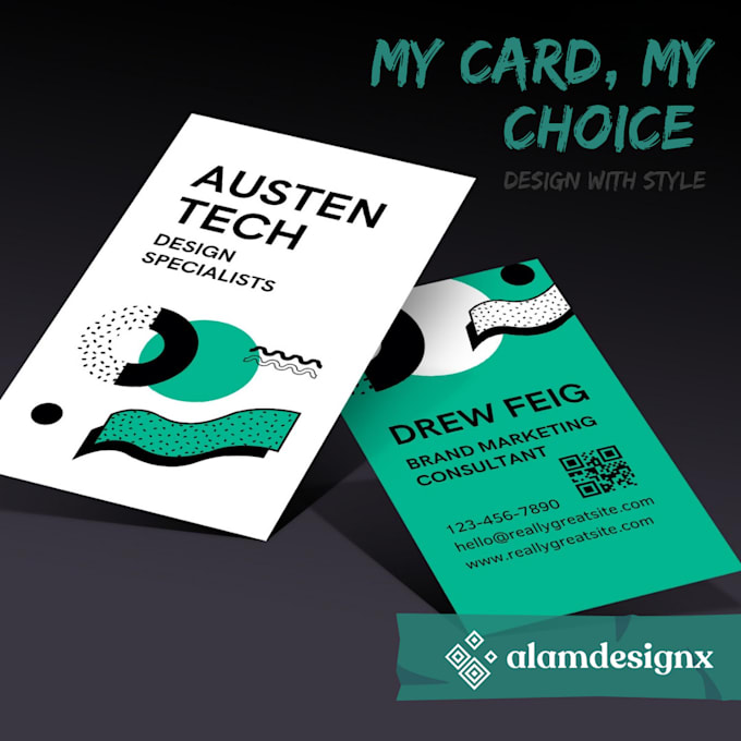 Design business card with qr code by Alamdesignx | Fiverr