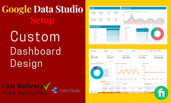 Create google data studio dashboard from scratch by Shaheer734 | Fiverr