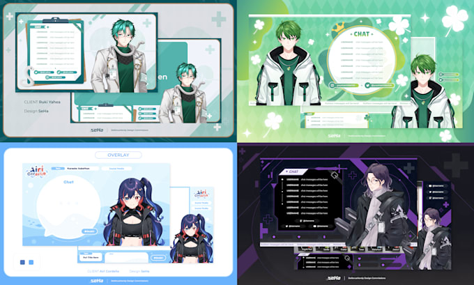 Design awesome stream overlays for vtuber and streamer by Stefanushendy | Fiverr