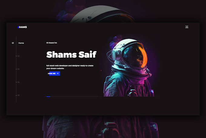 Build a professional portfolio website with html, css, tailwind, and react js by Shams_01 | Fiverr