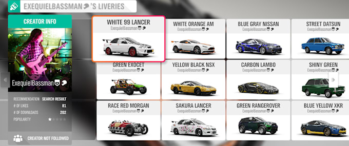 Create forza horizon 4 liveries paint and decals by Exebassman | Fiverr