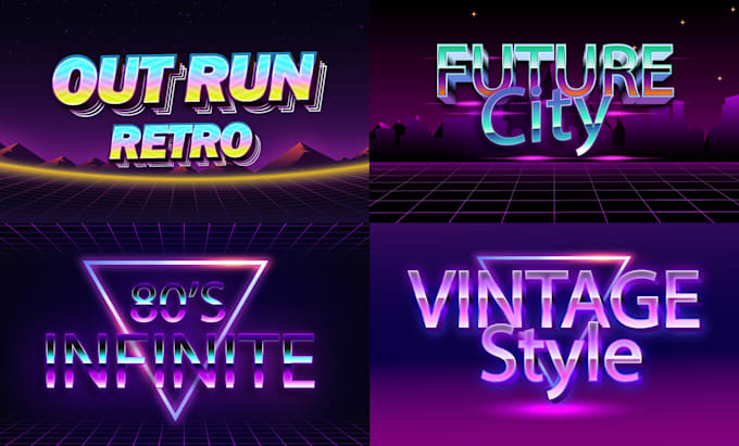 Make 80s retro vintage 90s futuristic logo design by Taanvirx | Fiverr