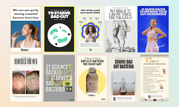 Design 200 viral eye catching pinterest pins static, video pins and ...