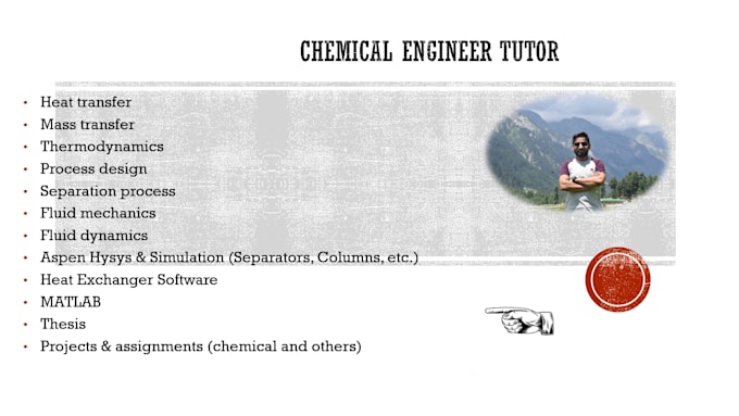 Be your tutor for all tasks for chemical engineering by Turabzaidi512 ...