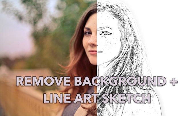 Remove the background, add color gradient and turn it into line art ...