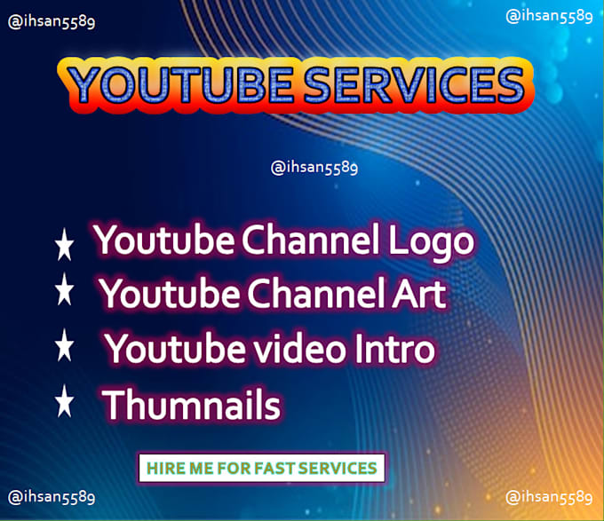Make youtube logo ,video thumbnail , channel art etc by Ihsan5589 | Fiverr