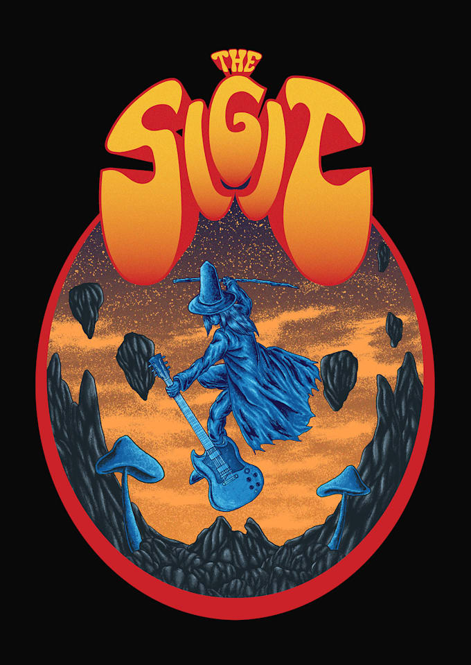 Draw detailed art of psychedelic, stoner and dark album cover by ...