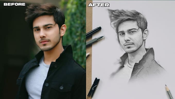 Draw beautiful pencil drawing from your photos by Redaeditz | Fiverr