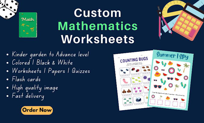 Design custom math worksheets for you by Clara_rochell | Fiverr