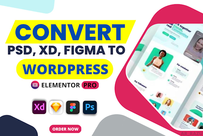 Convert figma to wordpress website by elementor pro just 24hr by Arr_razu | Fiverr