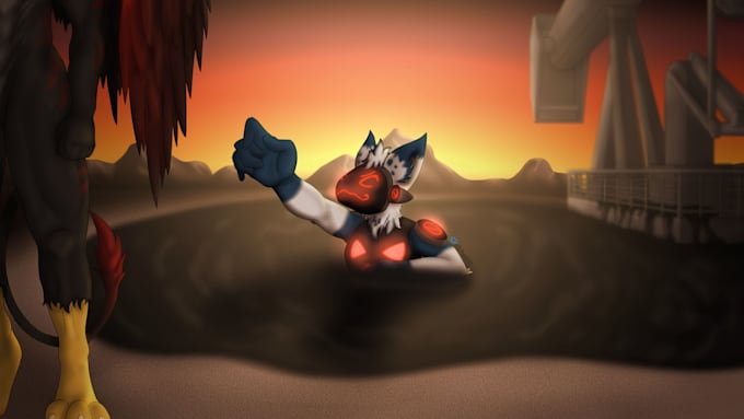 Draw a half body furry art by Draik9thefurry | Fiverr