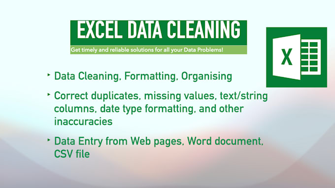 Clean, organize, copy paste your data in excel by Ark_dataanalyst | Fiverr