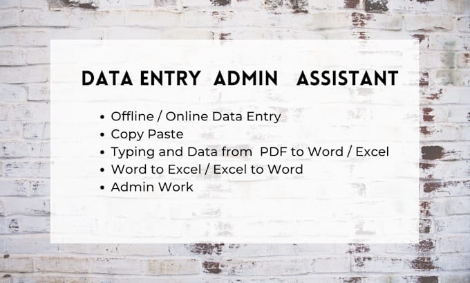 Do data entry tasks and admin work by Reneeb24 | Fiverr