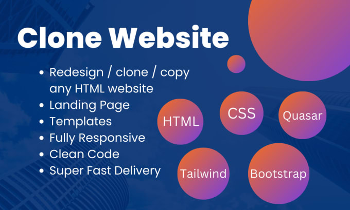 Redesign, clone any website, landing page, templates, responsive layout ...