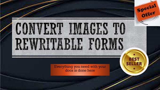 Convert scan images, retype pdf, pdf to text documents, fillable form ...