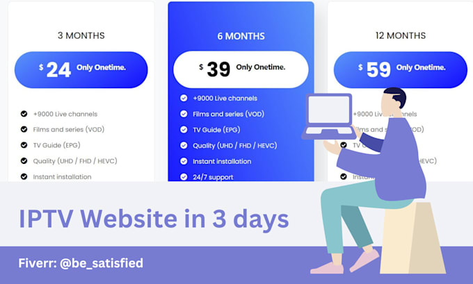 Create iptv website professional store reseller for iptv by Be_satisfied | Fiverr