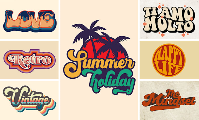 Design custom retro vintage script hand lettering typography t shirt ...