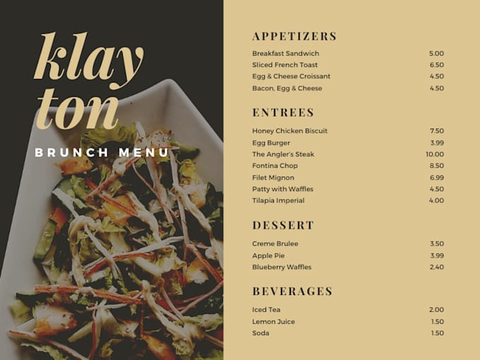 Unique restaurant menu design, digital menu or menu board by Tanishq ...