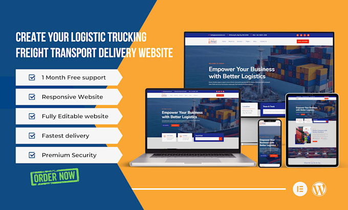 Design transport logistics website for trucking dispatch automotive ...