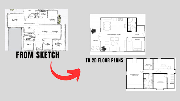 Draw a 2d floor plan in autocad or revit from pdf or hand sketch by Fajrinajio | Fiverr