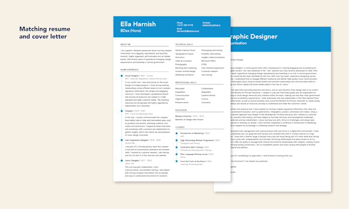 Create a personalised, engaging and beautiful resume by Ellaharnish ...
