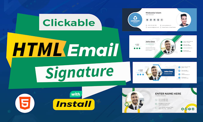 Create Clickable Html Email Signature With Install By Dmoksedul Fiverr