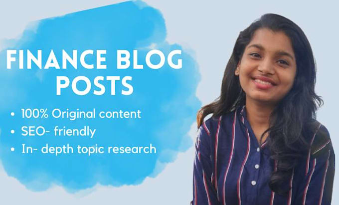 Write finance blog posts for your business by Drashtiwrites | Fiverr