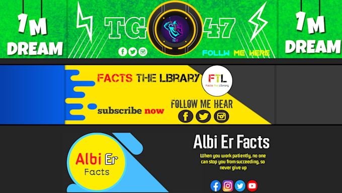 Design perfect youtube banner and logo by Hridoyahmad09 | Fiverr