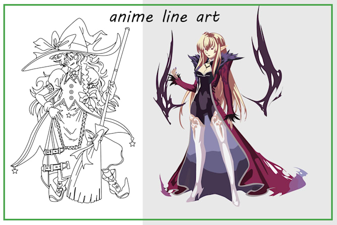 Draw amazing line art anime figure and manga characters by Lauren_ricci ...